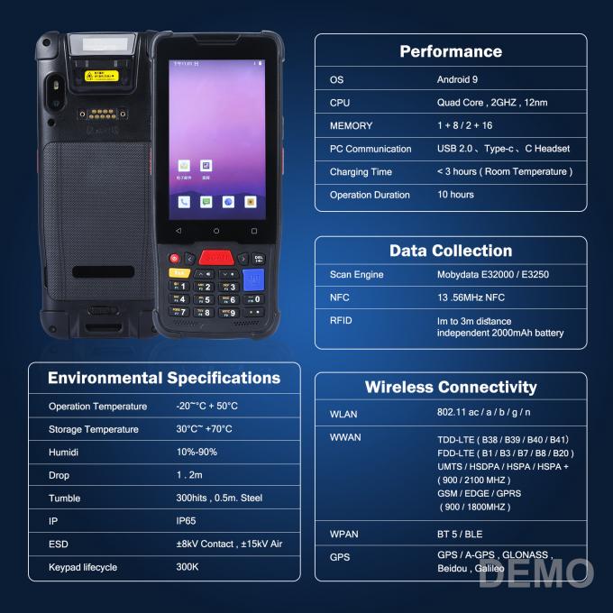 Handheld Android Computer PDA Compact Wireless And Lightweight